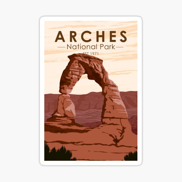 "Arches National Park Delicate Arch Vintage" Sticker for Sale by ...