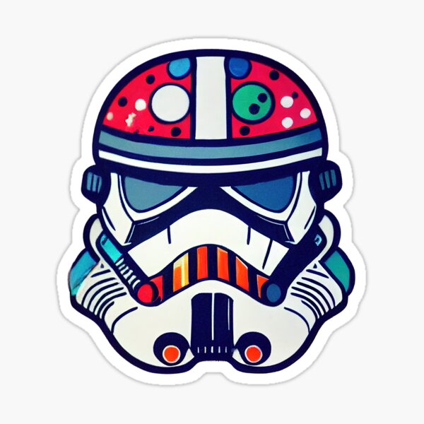 "Stormtrooper helmet in Christmas design" Sticker for Sale by MuseAIum ...