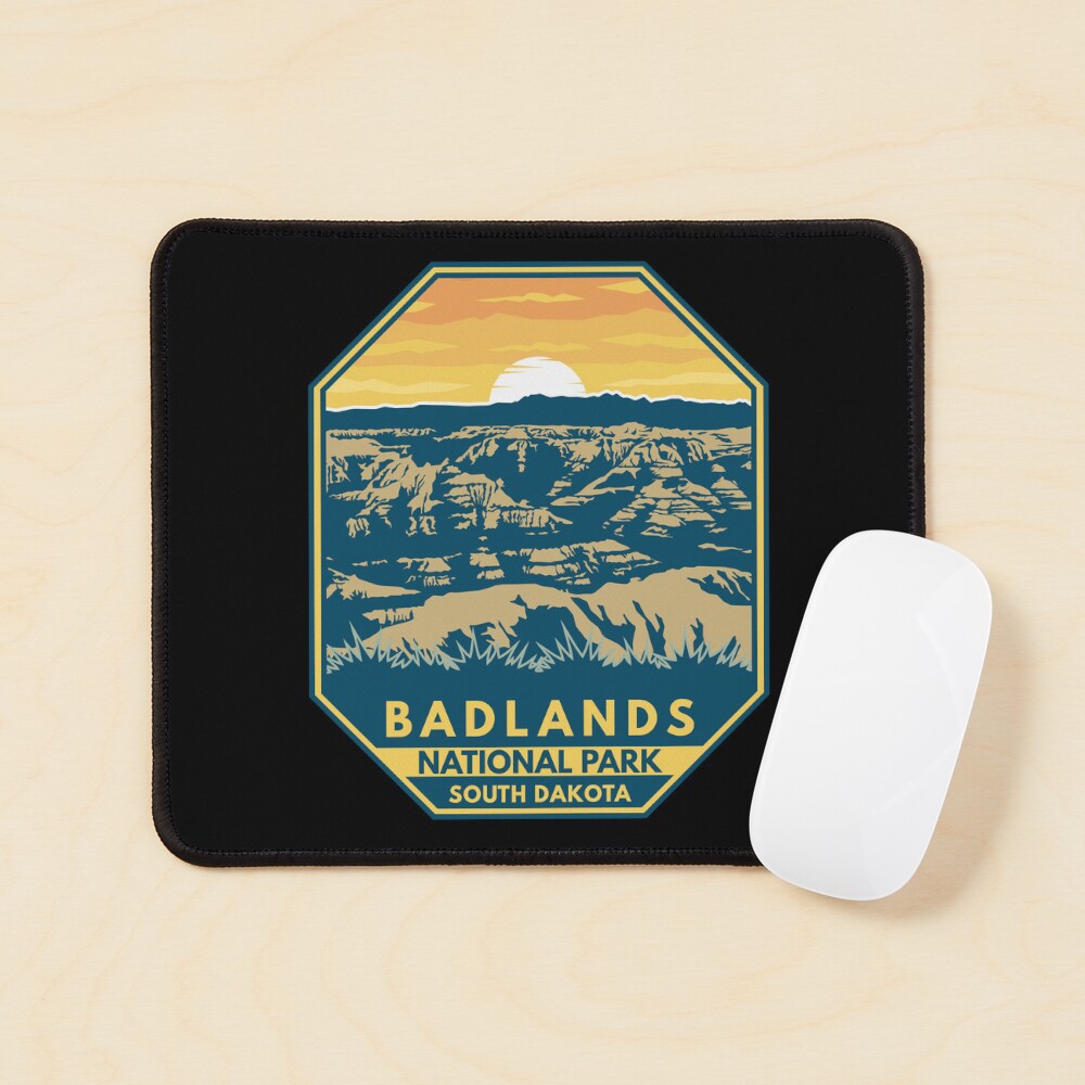 "Badlands National Park Sunset Retro Emblem" Sticker for Sale by ...