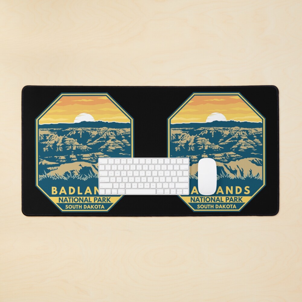 "Badlands National Park Sunset Retro Emblem" Sticker for Sale by ...