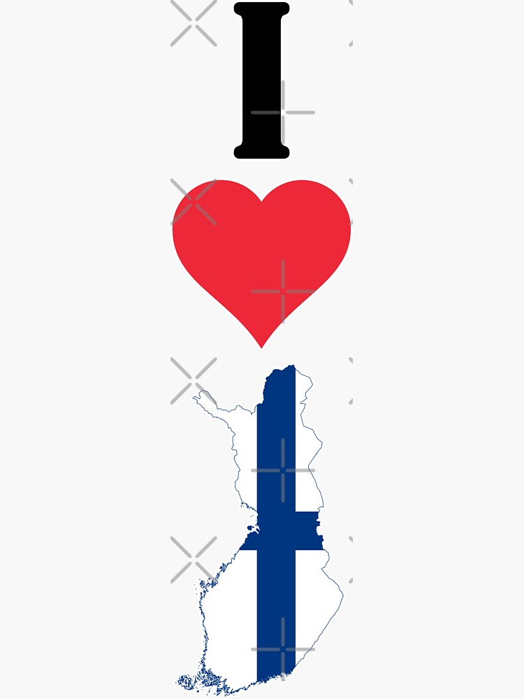"I Love Finland Vertical I Heart Country Flag Map" Sticker for Sale by ...