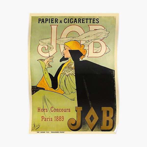 "Papier A Cigarettes JOB Rolling Paper 1896 Vintage French Art Nouveau ...