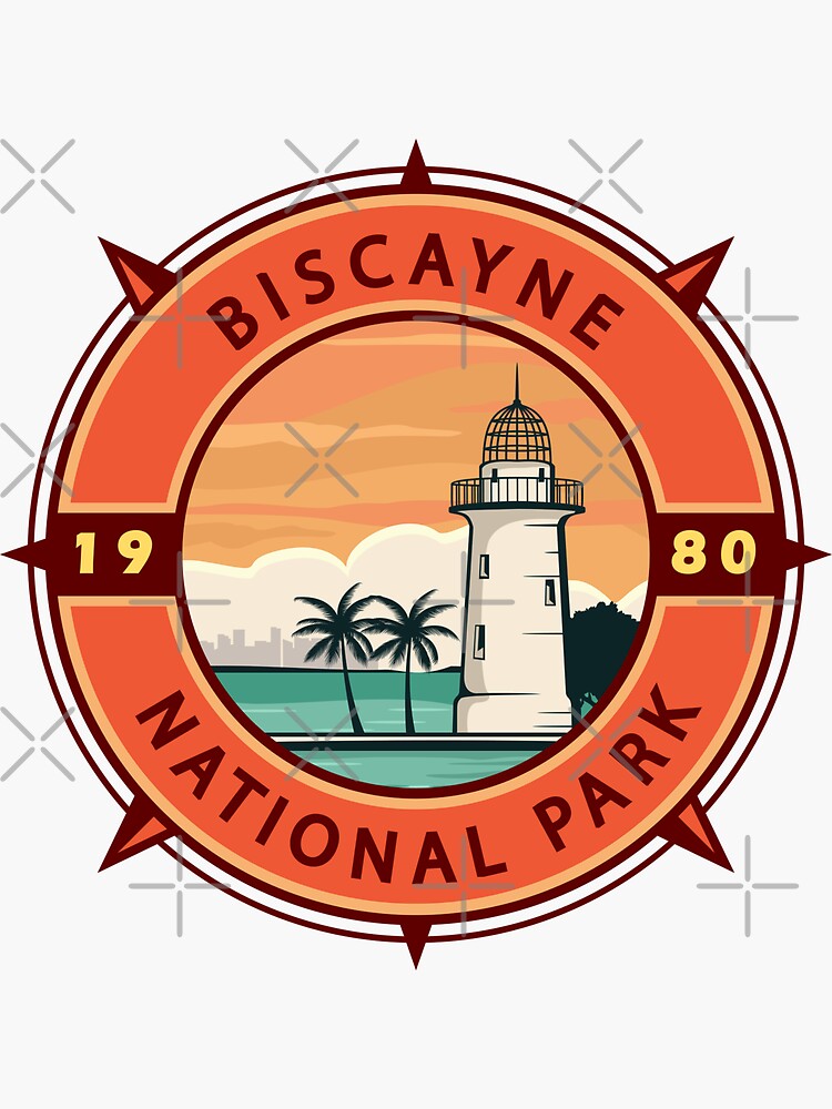 "Biscayne National Park Retro Compass Emblem" Sticker for Sale by KrisSidDesigns | Redbubble