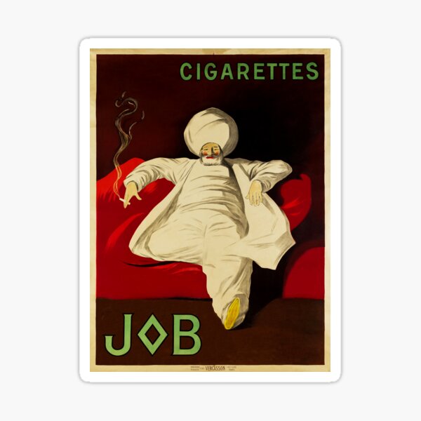 "CIGARETTES JOB Rolling Paper 1933 Vintage French Art Deco Poster by ...