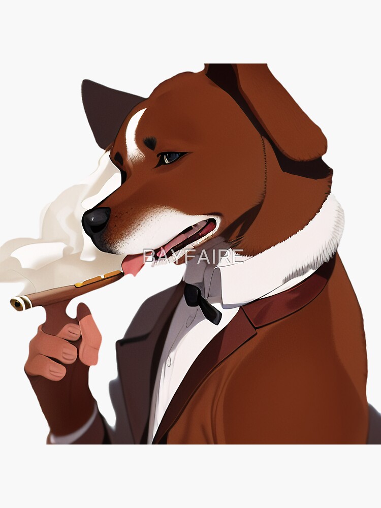 "Dog Smoking Meme Sticker" Sticker for Sale by BAYFAIRE | Redbubble