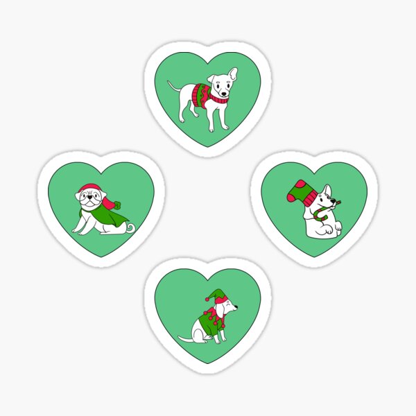 "cute christmas dogs sticker pack" Sticker for Sale by amonghearts ...