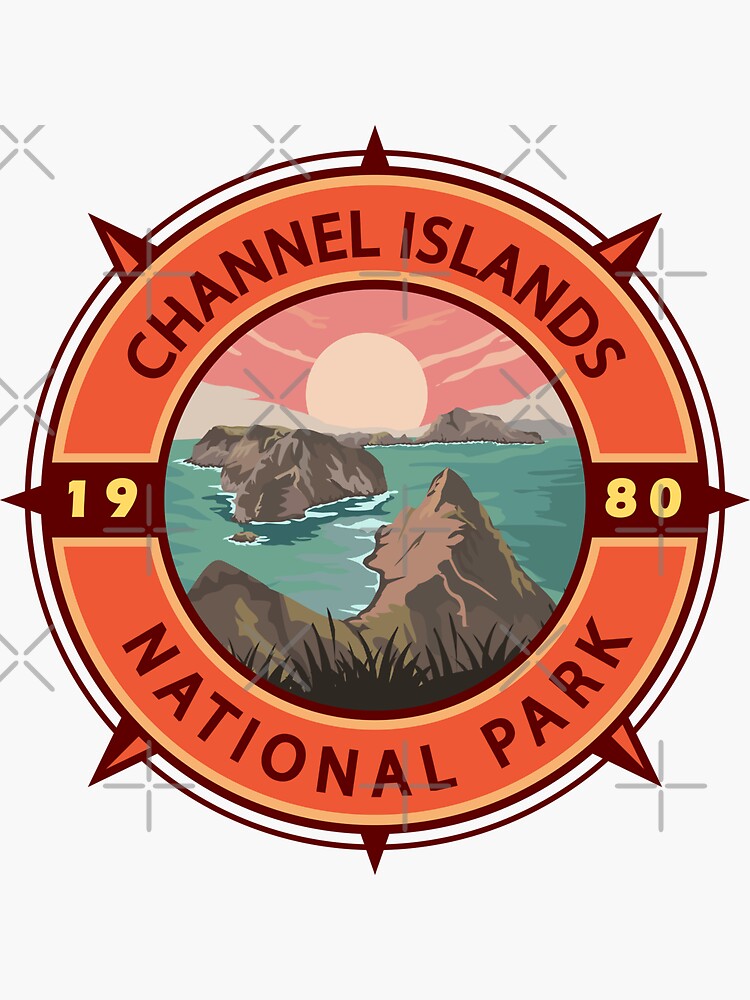 "Channel Islands National Park Retro Compass Emblem" Sticker for Sale by KrisSidDesigns | Redbubble
