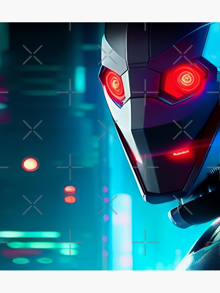 "Cyberpunk robot dangerous look" Poster for Sale by Halucinogen | Redbubble