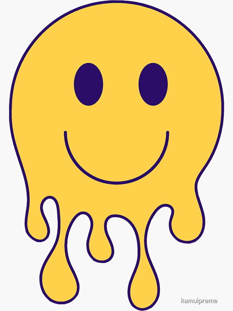 "Smiley Drip" Sticker for Sale by kamuipreme | Redbubble