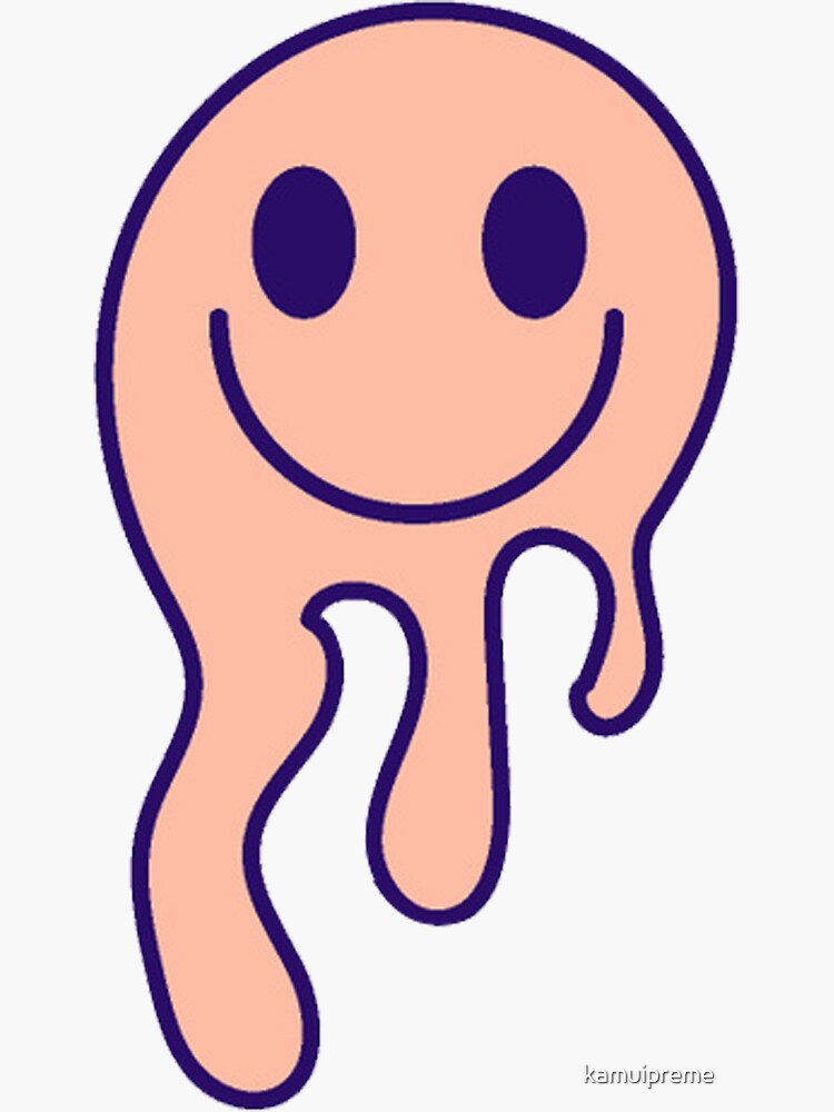 "Smiley Drip" Sticker for Sale by kamuipreme | Redbubble