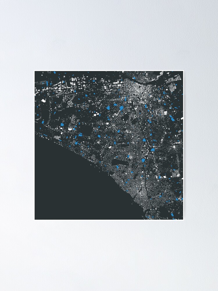 "Map of Lima with its schools in colour" Poster for Sale by jean ...