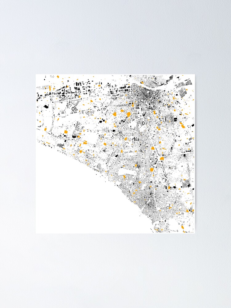"Map of Lima with its schools in colour" Poster for Sale by jean ...