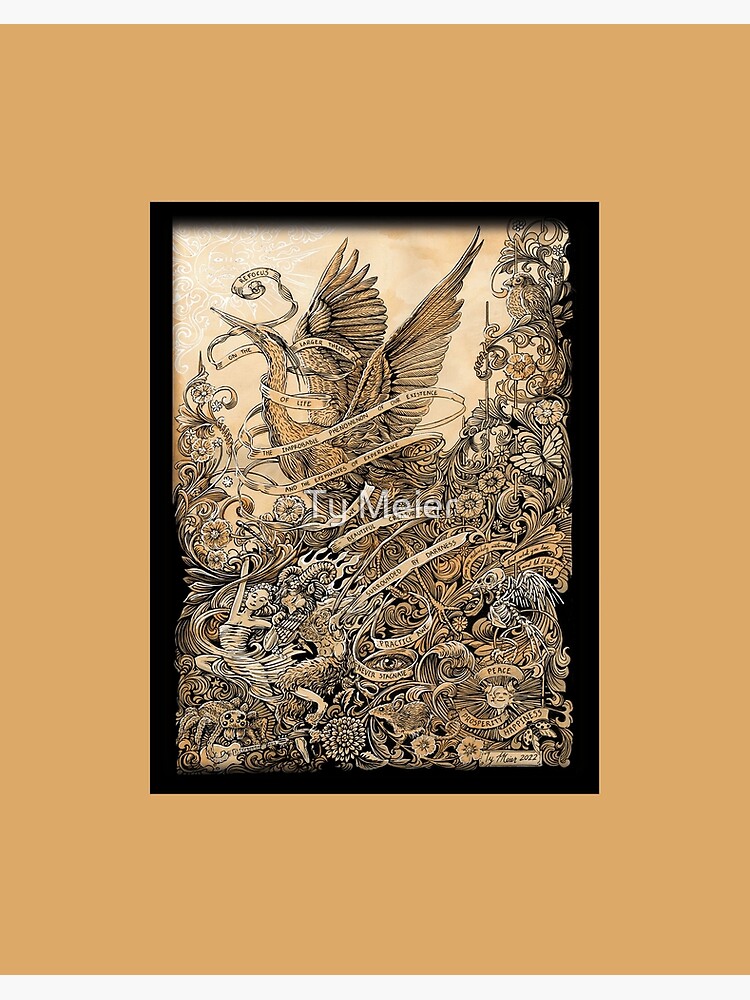 ""Refocus on the Larger themes" detailed pen and ink drawing" Art Board ...