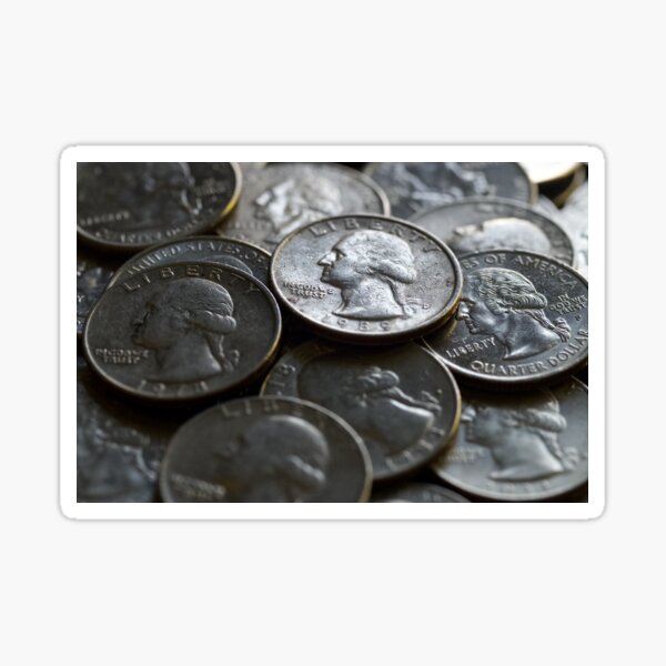 "Quarters Macro" Sticker for Sale by perkinsdesigns | Redbubble