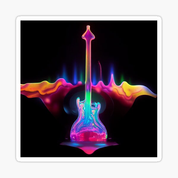 "Radioactive Guitar on Colors" Sticker for Sale by zzzum | Redbubble