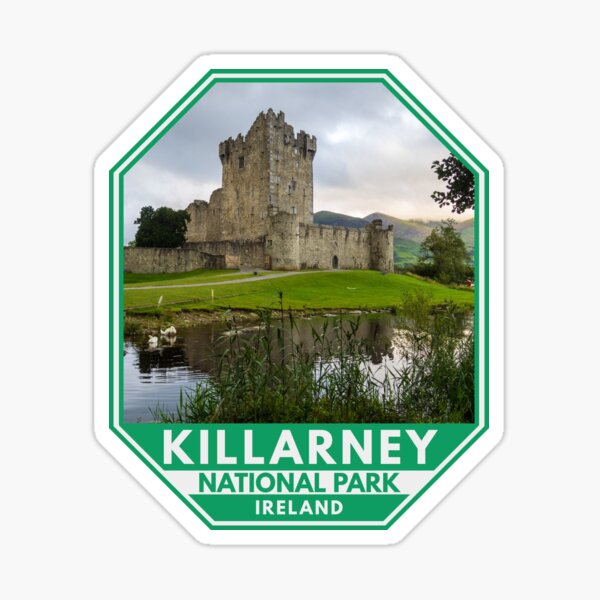 "Killarney National Park Ireland Ross Castle Emblem" Sticker for Sale ...