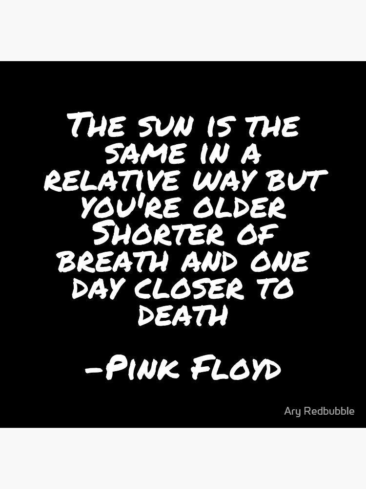 "The sun is the same in a relative way but you're older Shorter of ...