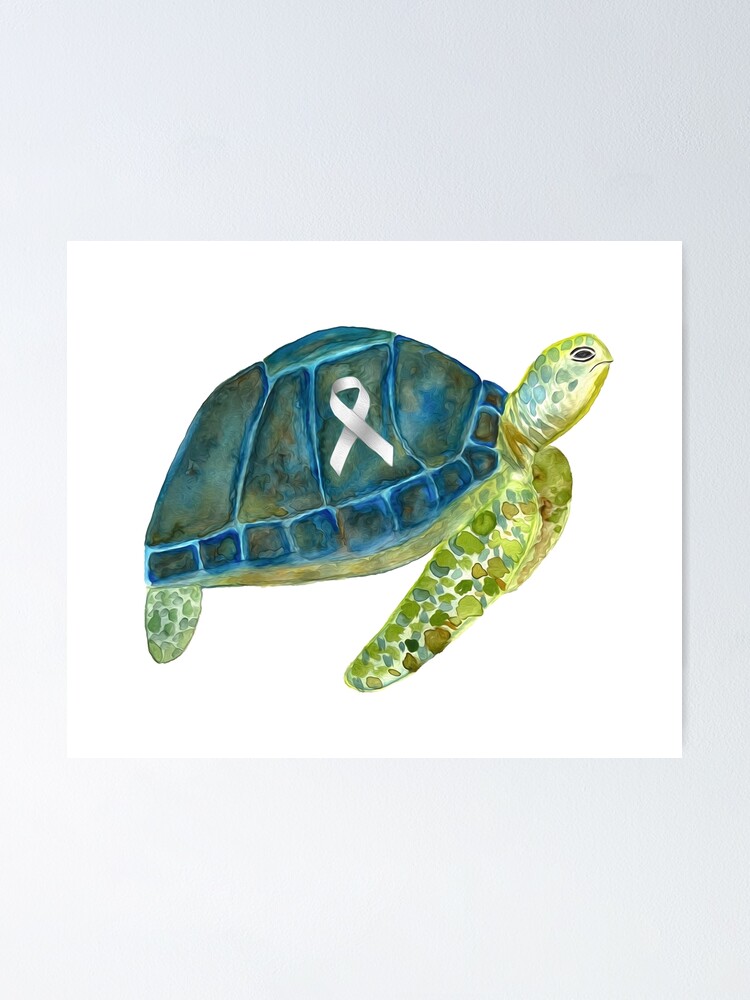 "Sea turtle raising awareness for lung cancer" Poster for Sale by ...