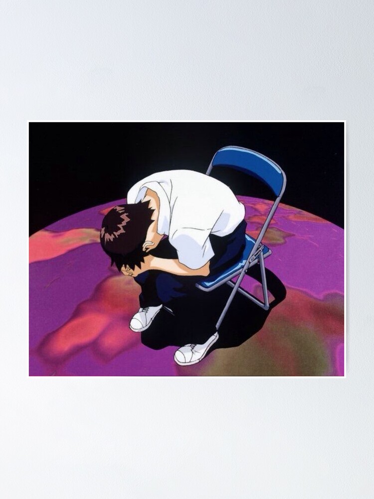 "Shinji in a Chair" Poster for Sale by FlashmanBiscuit | Redbubble