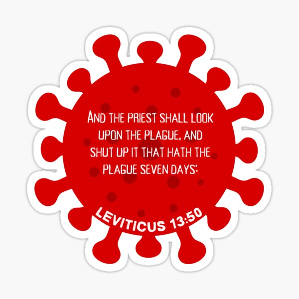 Pegatina «Callad los que tienen la plaga, Levítico 13:50, Escritura ...