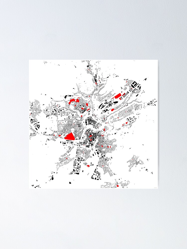 "Map of Lima with its schools in colour" Poster for Sale by jean ...