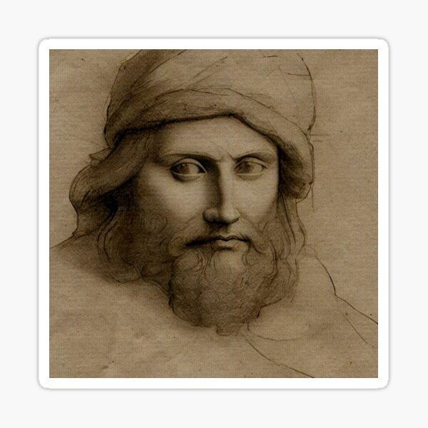 Pegatina «Estudio de anatomía de la cabeza de Leonardo da Vinci» de ...