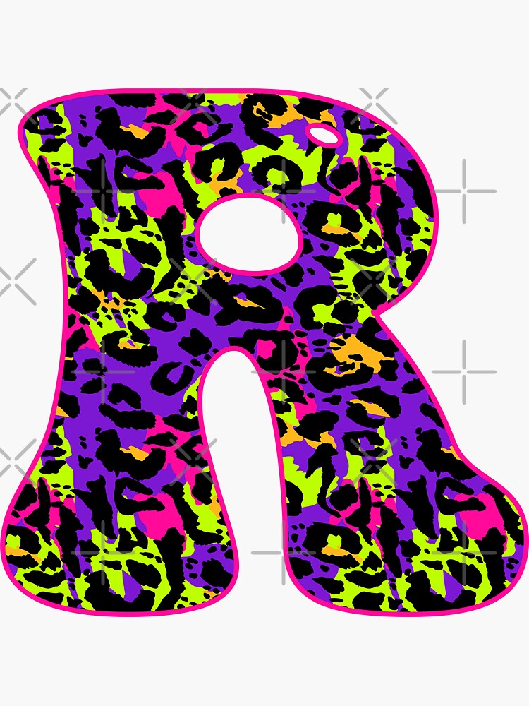 "Retro Groovy Letter R Cheetah / Leopard Print " Sticker for Sale by ...