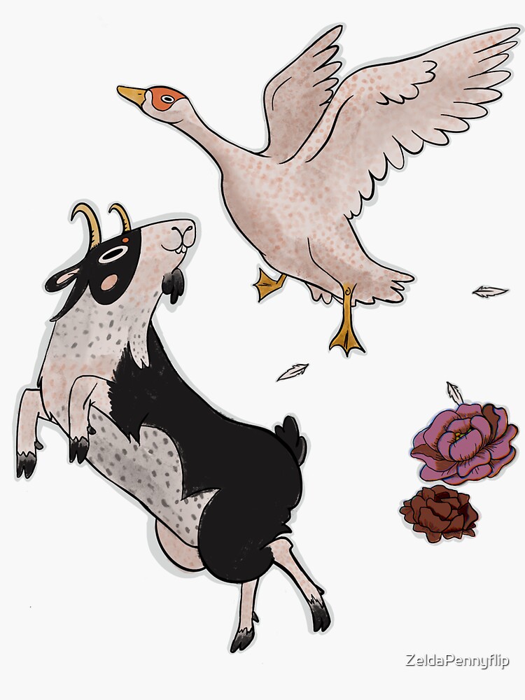 "Goose & Goat" Sticker for Sale by ZeldaPennyflip | Redbubble
