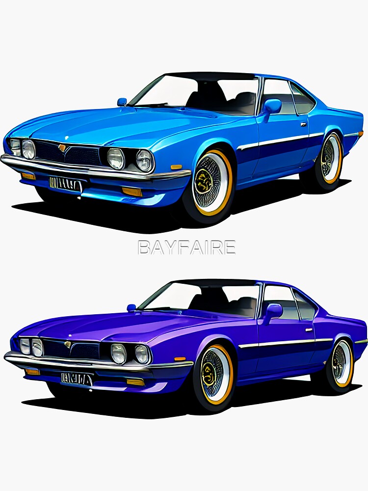 "80s Classic Car 2-set Sticker" Sticker for Sale by BAYFAIRE | Redbubble