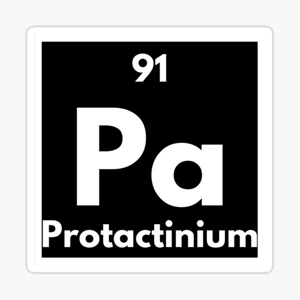 Pegatina «Número de elemento de tabla periódica 91 Pa Protactinio» de ...