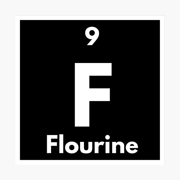 "Periodic Table element number 9 F Flourine" Photographic Print for ...
