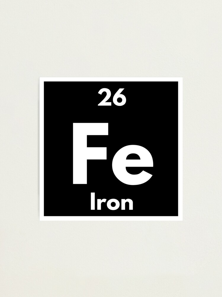 Lámina fotográfica «Número de elemento de la tabla periódica 26 Fe ...