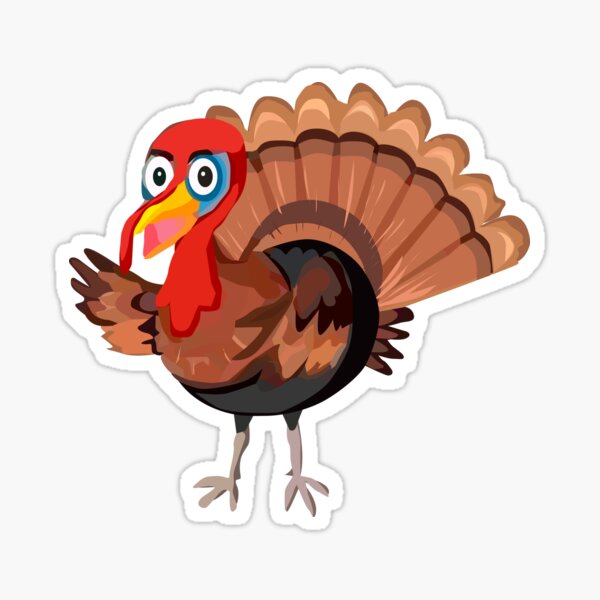 "Turkey Cartoon" Sticker for Sale by jlmartelli | Redbubble