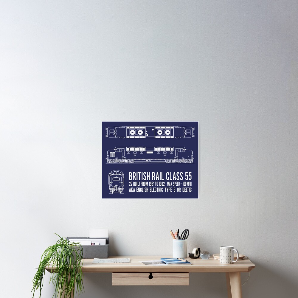 "British Rail Class 55 Deltic Train Locomotive Blueprint Diagrams Gift ...