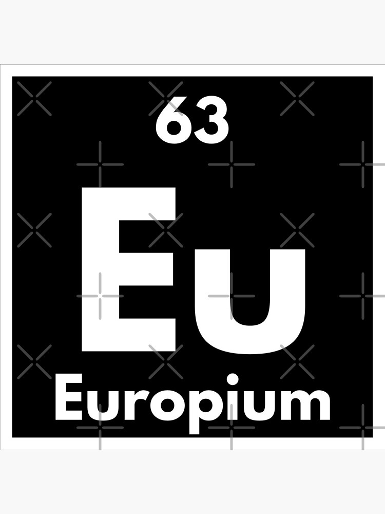 Poster « Numéro d'élément du tableau périodique 63 Eu Europium », par ...