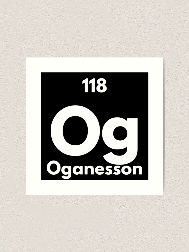 Lámina artística «Número de elemento de tabla periódica 118 Og ...