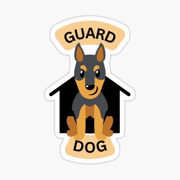 "GUARD DOG guard dog | Funny dog saying with German shepherd" Sticker ...