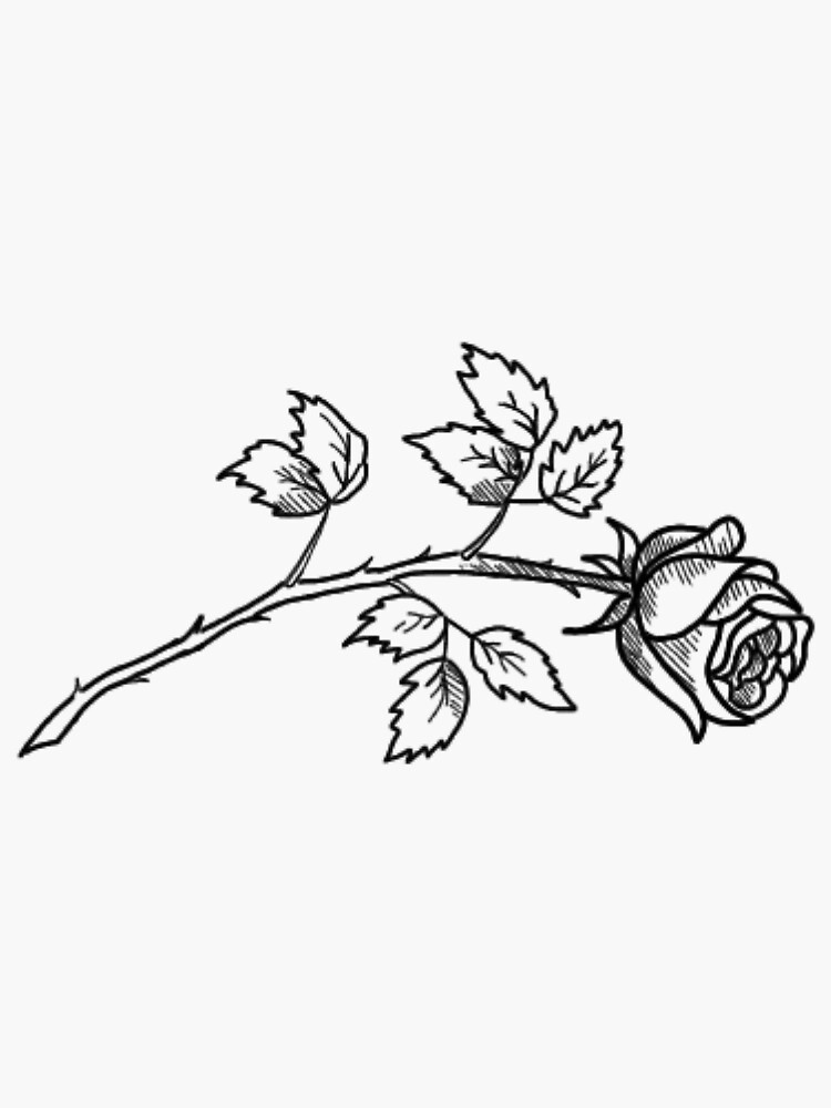 "ROSE WITH THORNS : Simple minimilistic design " Sticker for Sale by ...