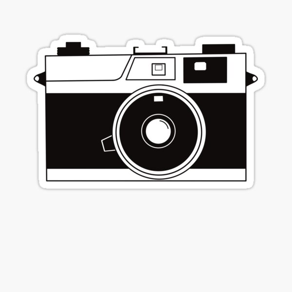 "Black and white vintage film camera " Sticker for Sale by Malva-and-Co ...