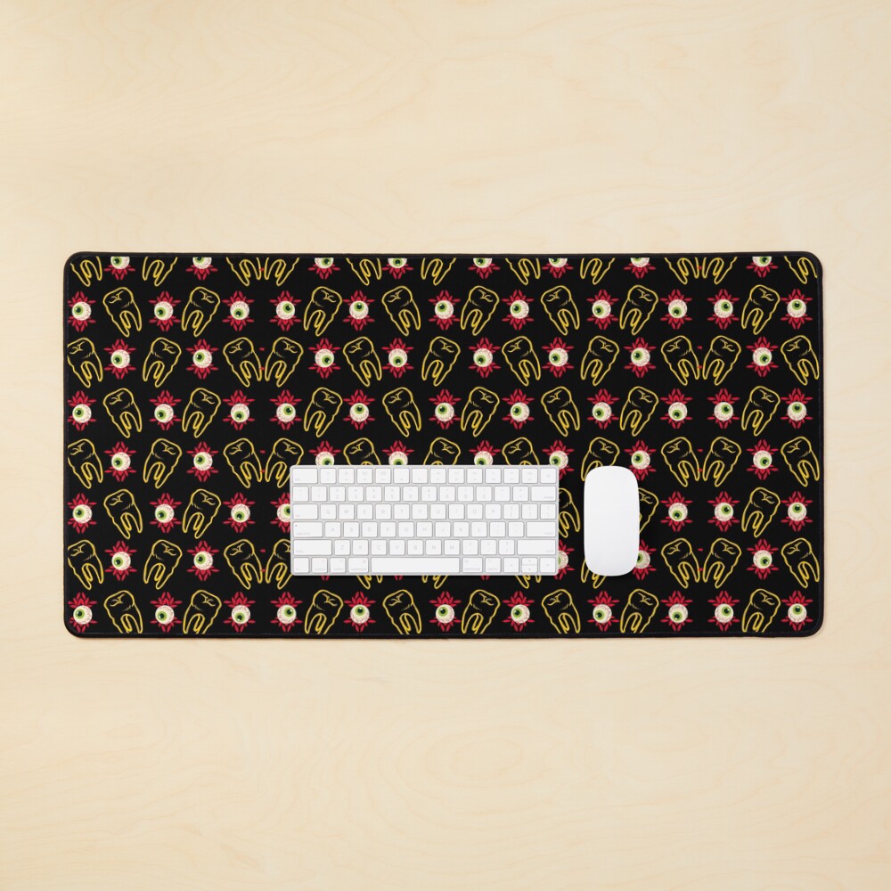 "Teeth and Eyeballs Repeat Novelty Pattern Tooth Eyes Human Anatomy ...