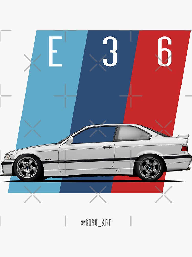 "M3 E36 Motorsport Alpine White" Sticker for Sale by kuyoart | Redbubble