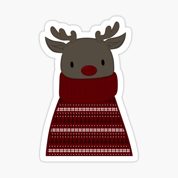 "Rudolph The Cozy Reindeer " Sticker for Sale by LaineyBielski | Redbubble