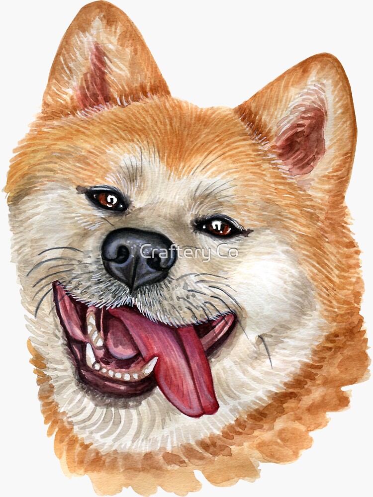 "Akita Inu - Dog Sticker" Sticker for Sale by sanahuynh | Redbubble