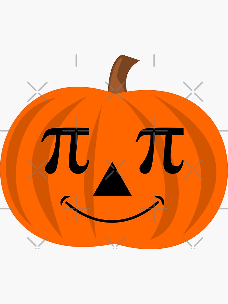 "Pumpkin Pi Pie Funny Math face laughing 2" Sticker for Sale by ...