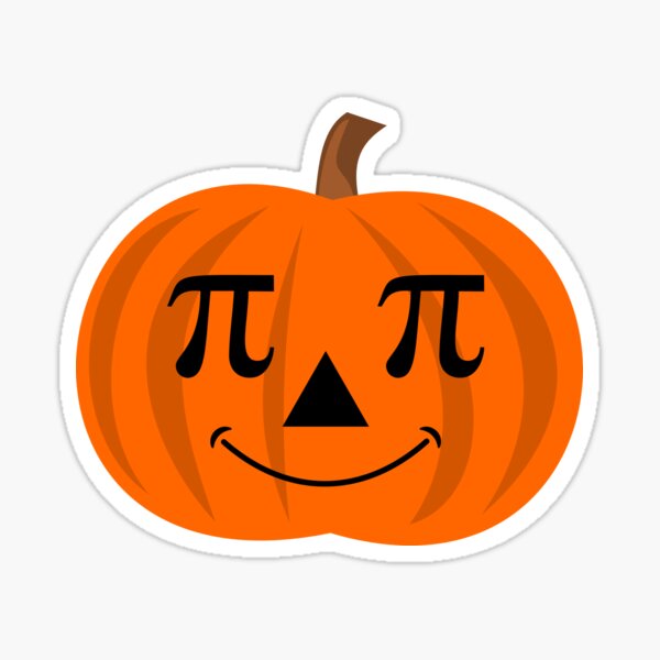 "Pumpkin Pi Pie Funny Math face laughing 2" Sticker for Sale by ...