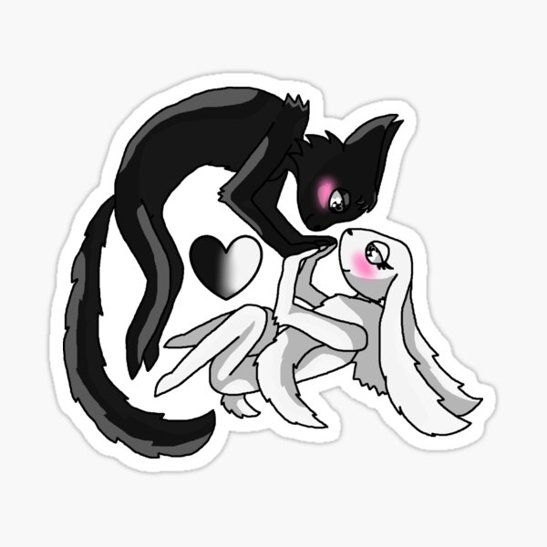 Black X White Rainbow Friends Oc X Oc Sticker For Sale By Clawort Redbubble