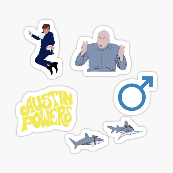 "Austin Powers pac " Sticker for Sale by hilarymullett | Redbubble