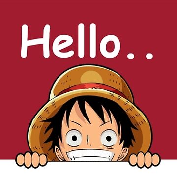 "Peeking Luffy Saying Hi One Piece" Sticker for Sale by maarse | Redbubble