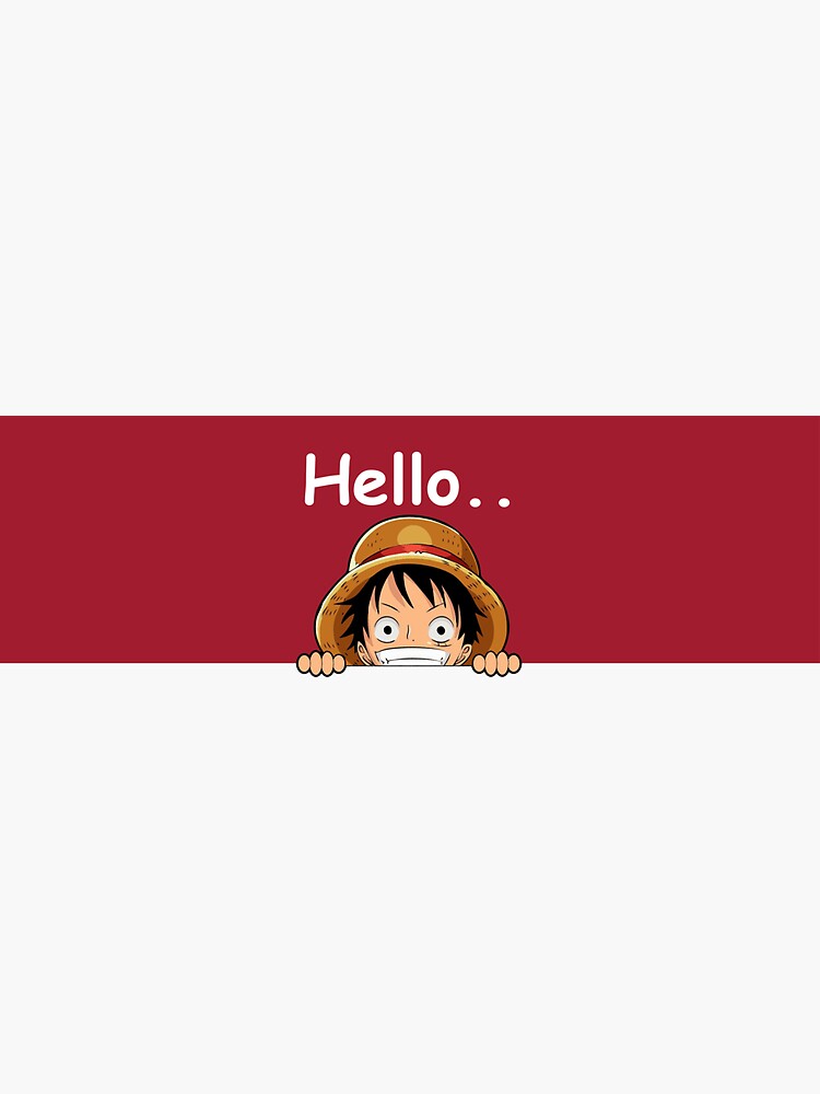 "Peeking Luffy Saying Hi One Piece" Sticker for Sale by maarse | Redbubble