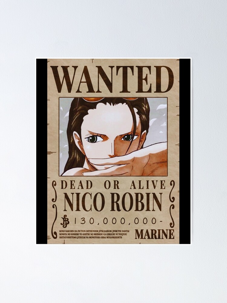 "One Piece Nico Robin Bounty Wanted Poster - Tshirt" Poster for Sale by ...